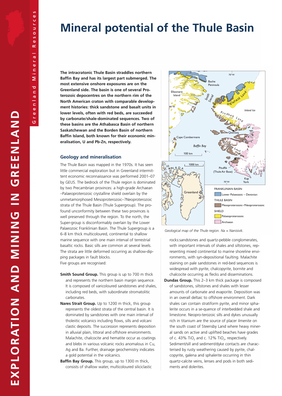 Fact Sheet 17: Mineral potential of the Thule Basin - Exploration and Mining in Greenland Fact ...