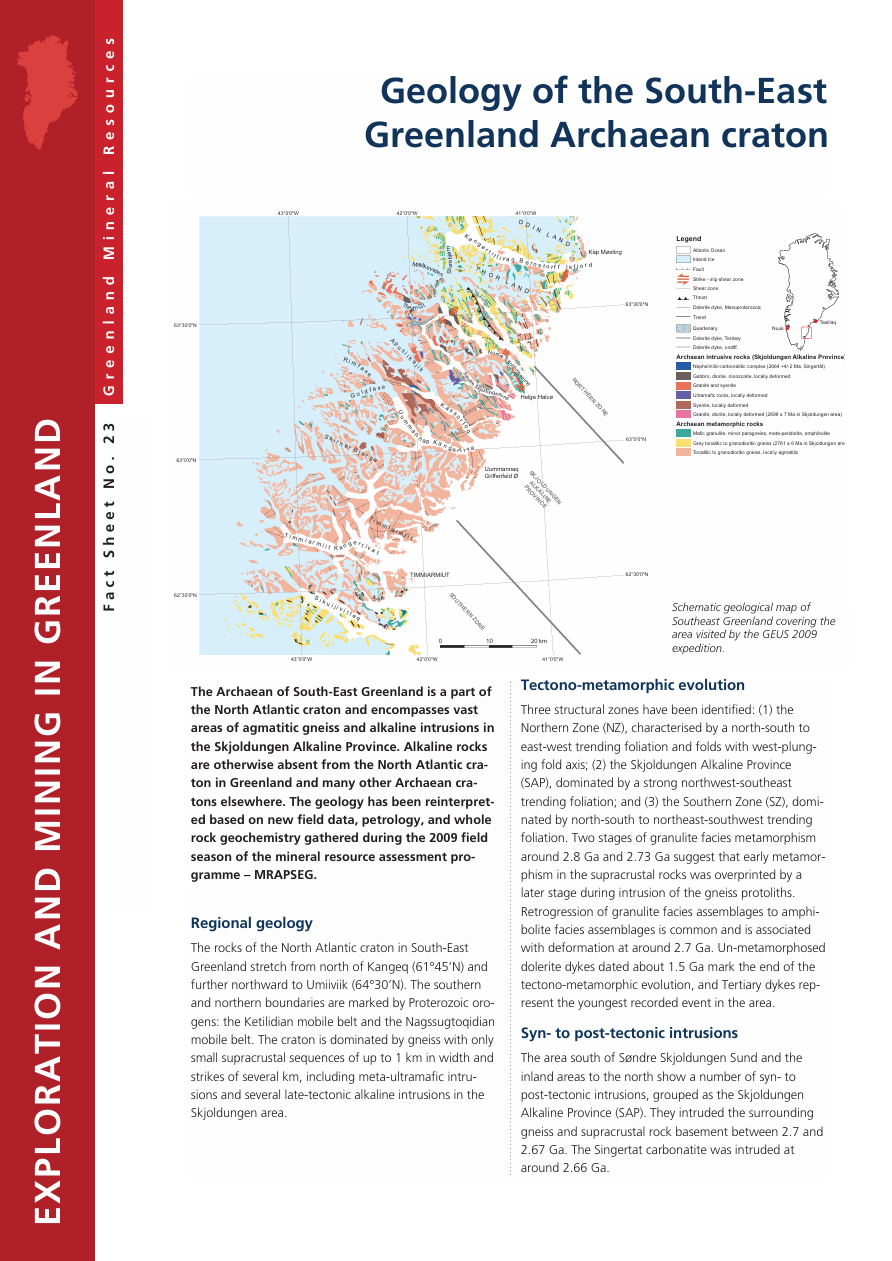 Fact Sheet 23: Geology of the South-East Greenland Archaean craton ...