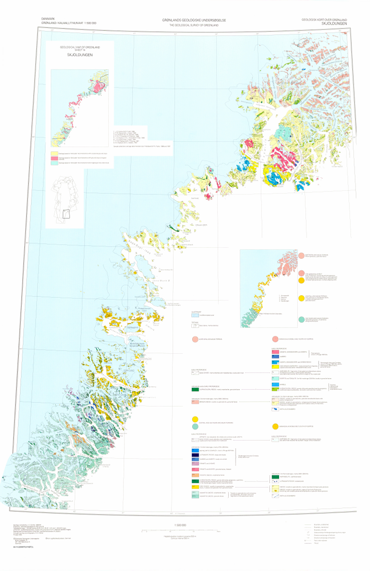 Sheet 14 Skjoldungen, Geologisk kort 1:500 000, 1990 - Skala 1:500 000 ...